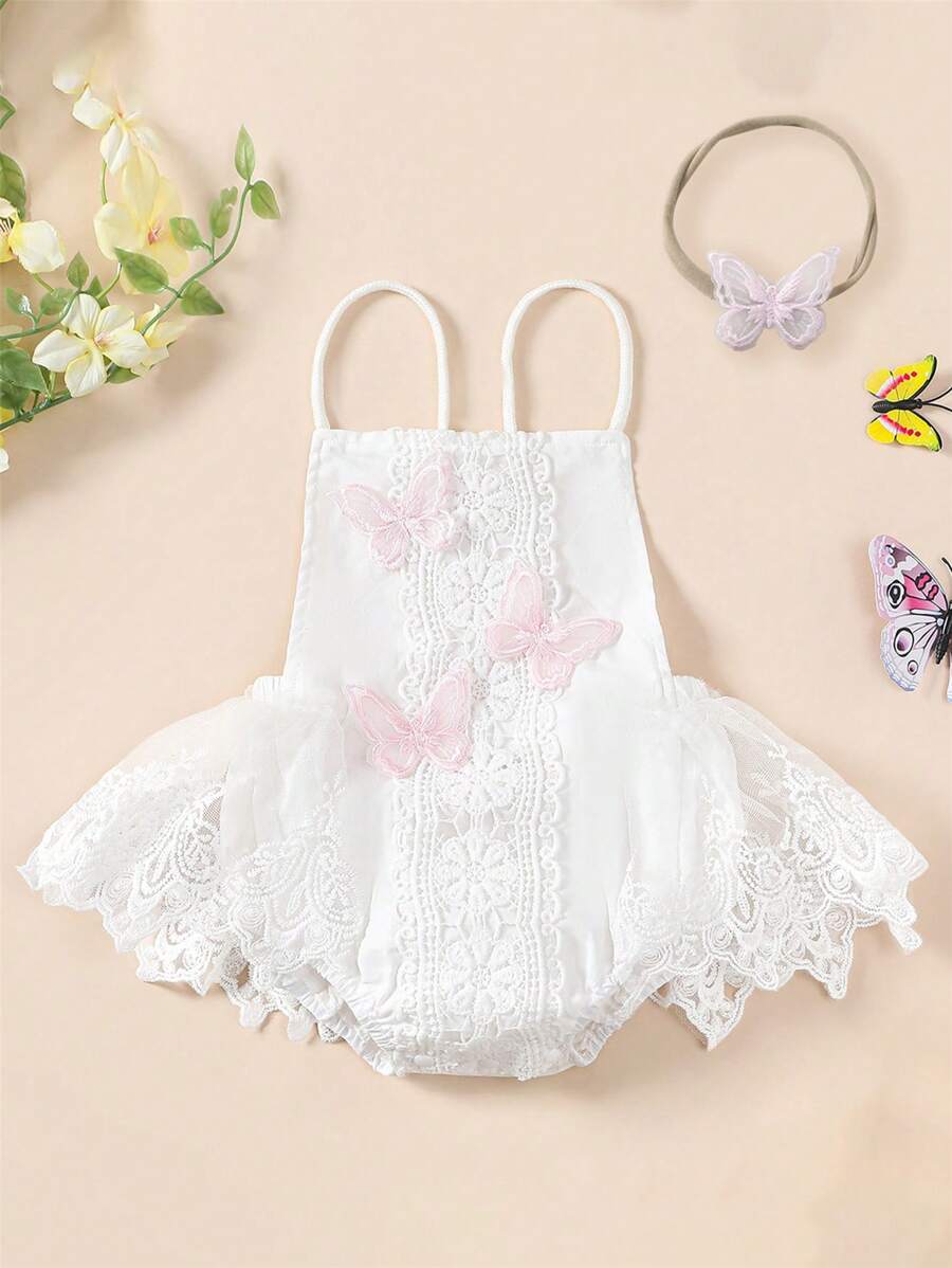 Newborn Baby Girl Boho Outfits Infant Lace Tulle Ruffle Bubble Romper Dress Jumpsuit Bodysuit ...
