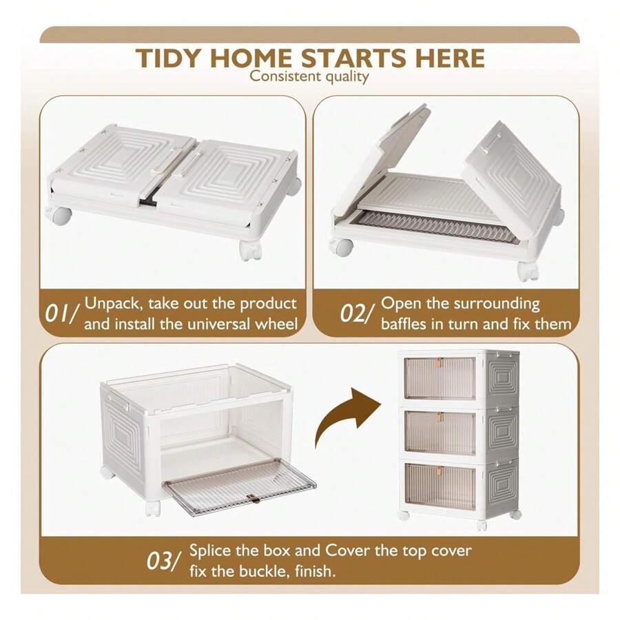 24Qt Plastic Collapsible Storage Containers With Lids For Closet ...