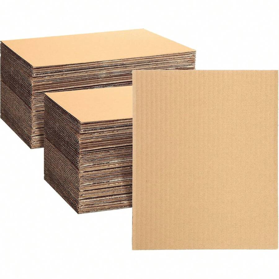 100 Pcs Corrugated Cardboard Sheets Set Corrugated Packaging Pads Paper ...