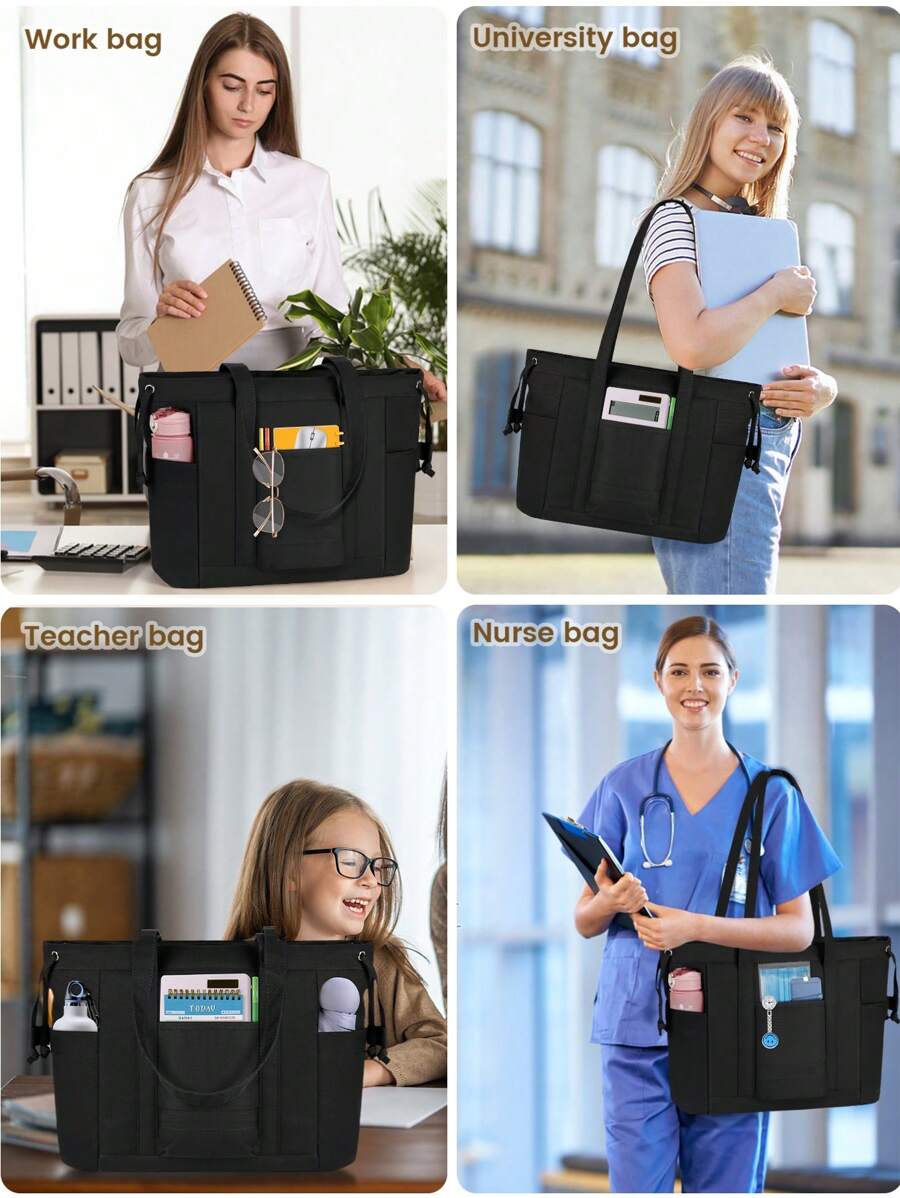 NEWHEY Canvas Tote Bags For Women Waterproof Canvas College Tote Bag With Zipper And ...