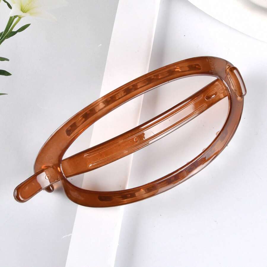 1/4pcs New Simple And Elegant Oval Hair Clip For Women With High-End ...