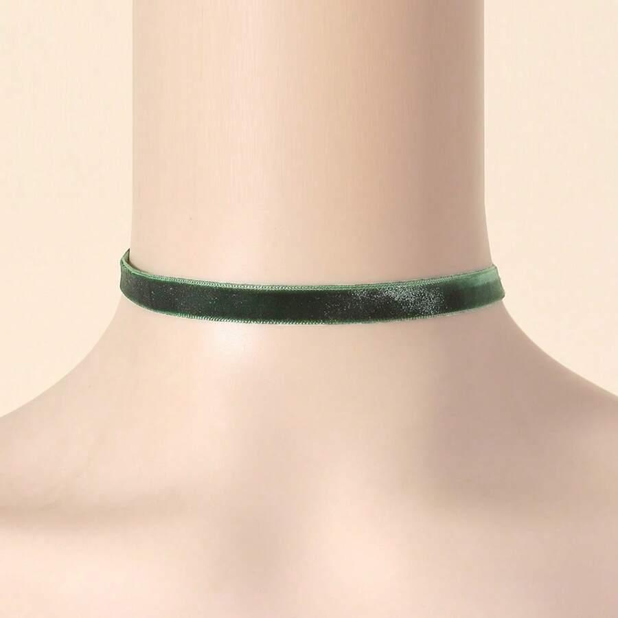 1pc Fashionable Pink Velvet Choker Necklace | SHEIN USA