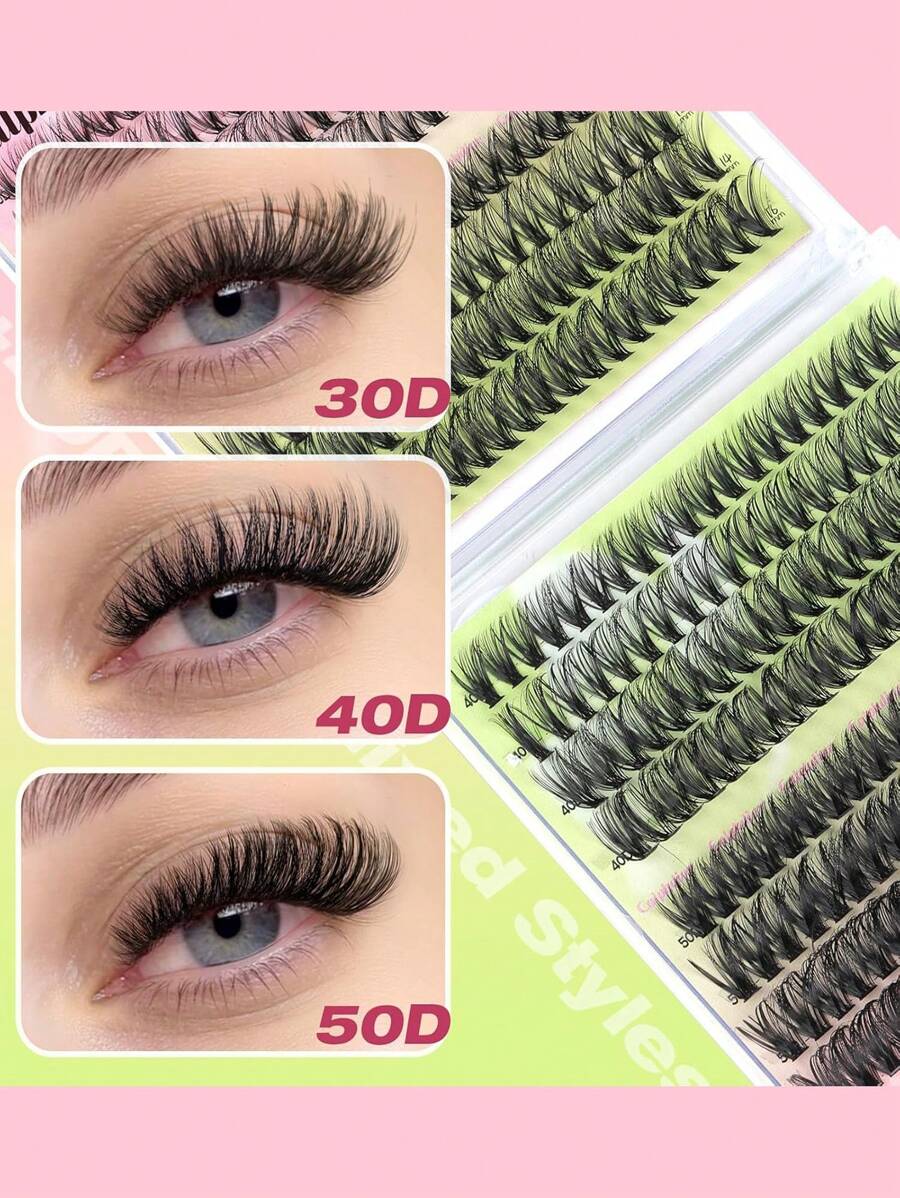 320 Clusters Natural Fluffy Lash Extensions, Suitable For Beginners (30D, 40D, 50D, 10-16MM ...