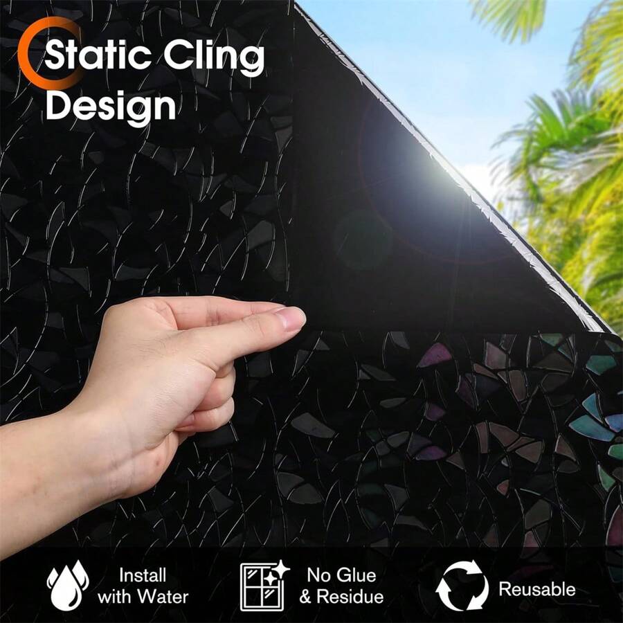 1 Roll Total Blackout Window Privacy Film , Rainbow Window Film Room ...