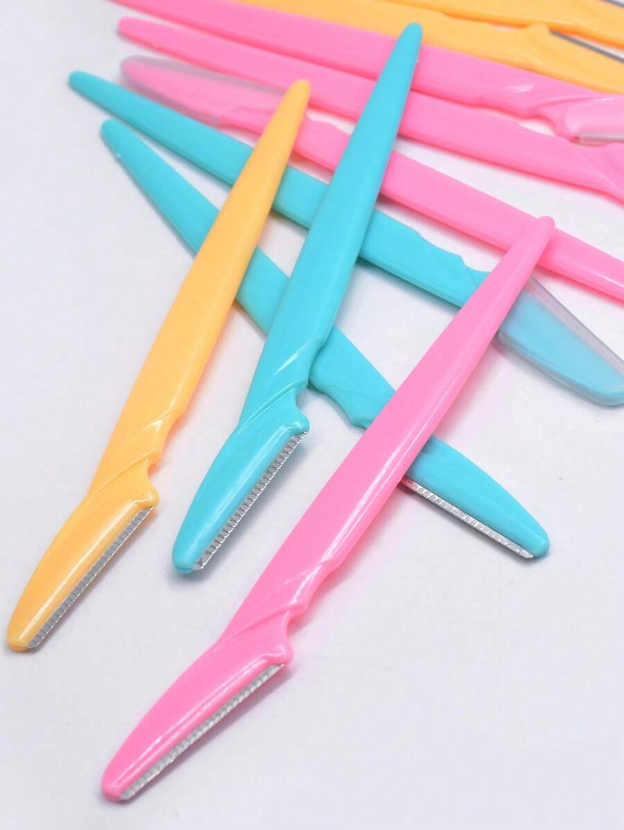 30Pcs/Bottle Safe Eyebrow Razors In Case Facial Trimmer Blades With ...