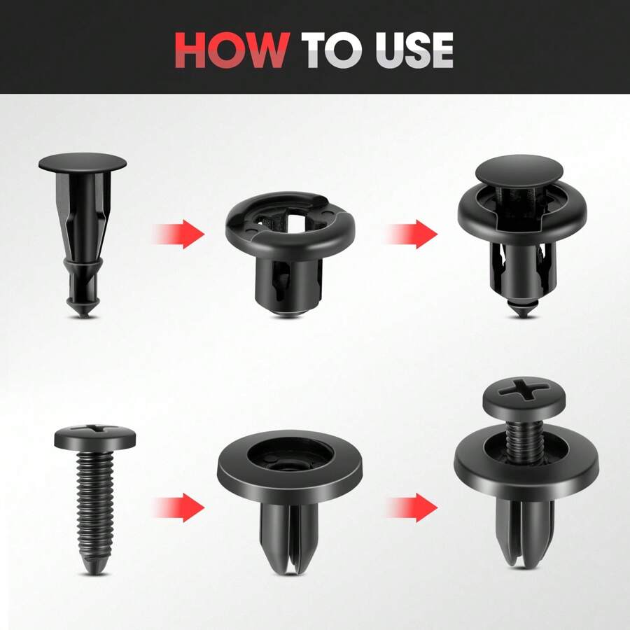 200 Pcs Bumper Retainer Clip For Toyota GM Chrysler Fastener Assortment ...