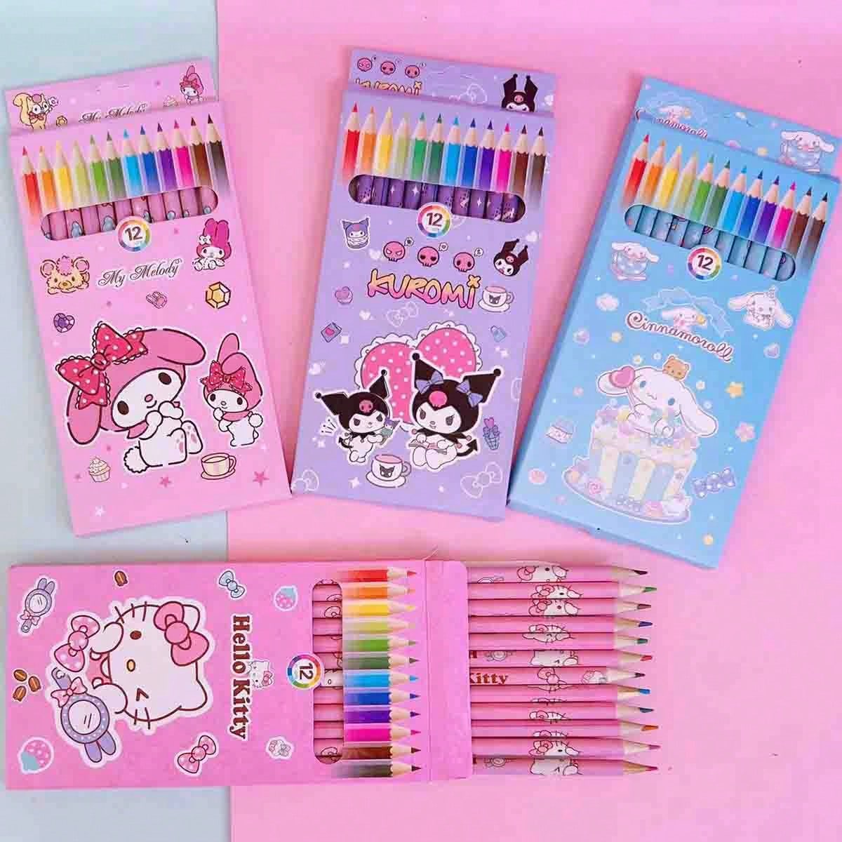 Sanrio Sanrio Colored Pencils 12 Sets Of Cartoon Kulomi Melody Student ...