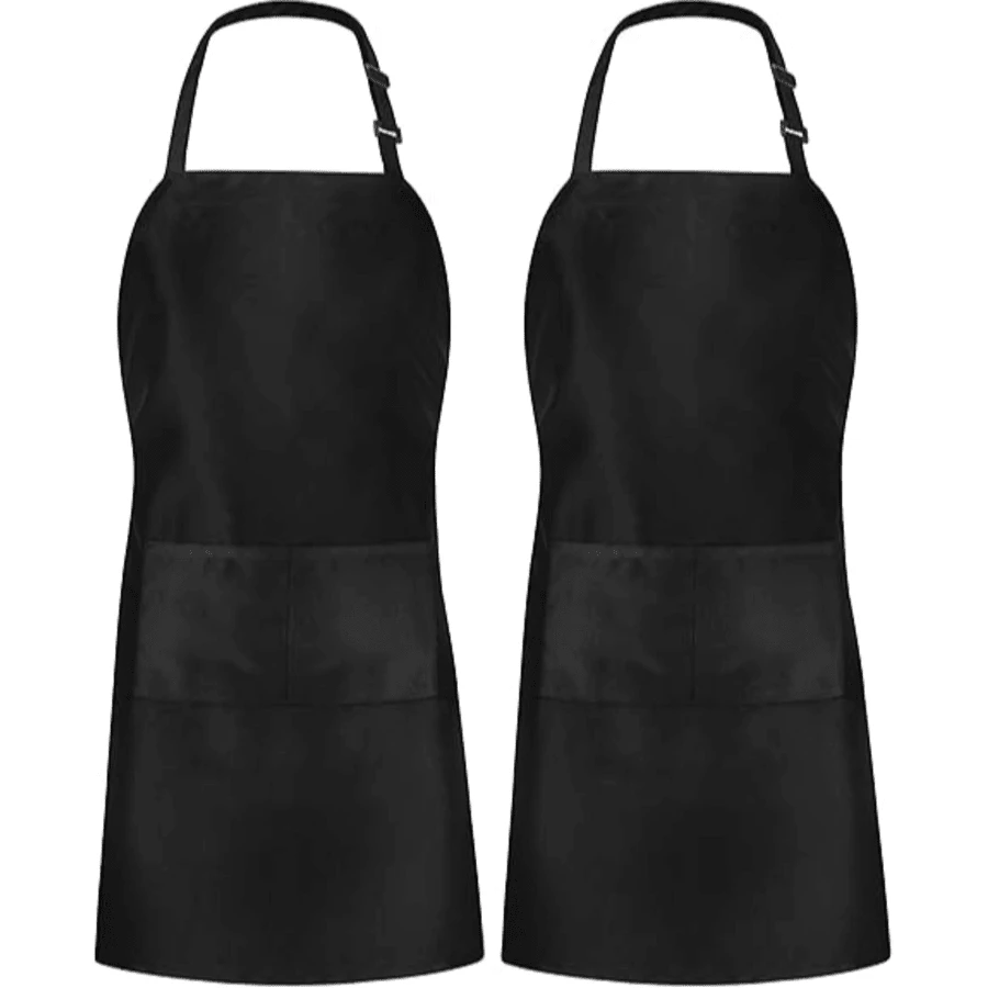 10 Pcs Bib Apron, Adjustable With 2 Pockets, Water And Oil Resistant ...