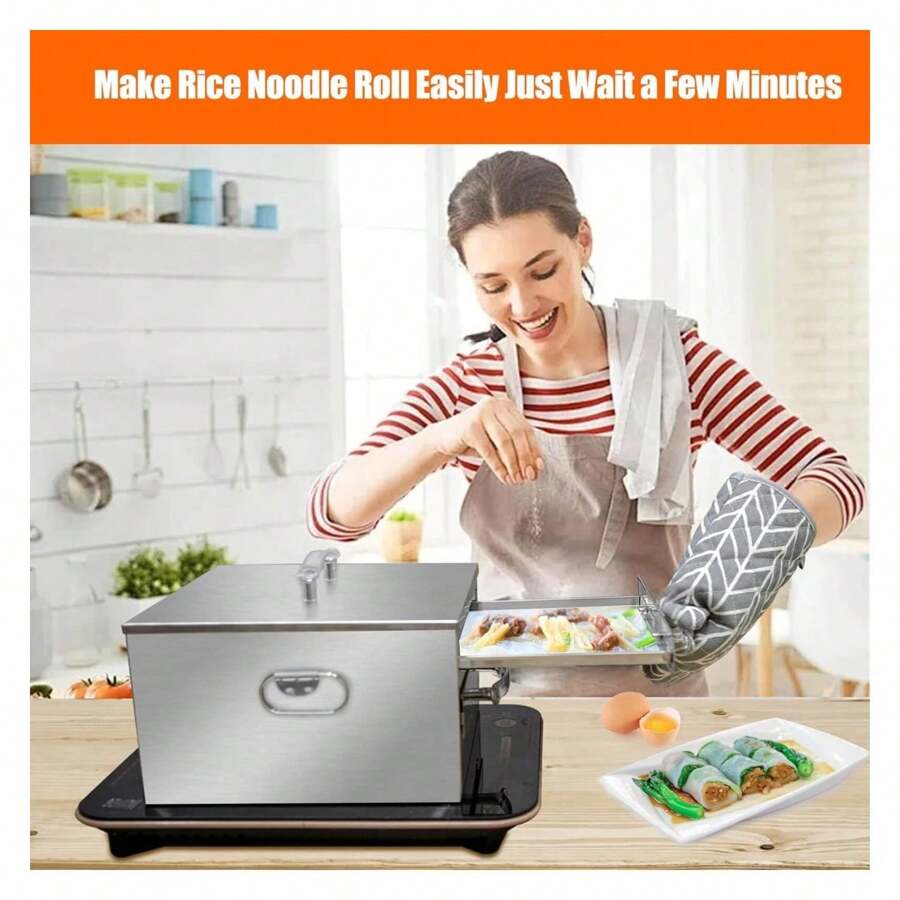 2-Layer Rice Roll Steamer, Stainless Steel Rice Noodle Roll Steamer ...