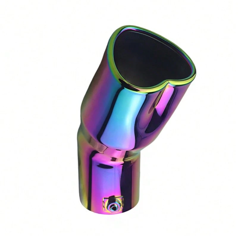 2.5in Stainless Steel Heart-Shaped Car Exhaust Tip, Single-Pipe Auto ...