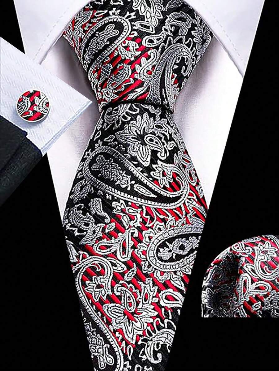 Men Tie Sets Classic Fashion Necktie Set With Cufflink For Business ...
