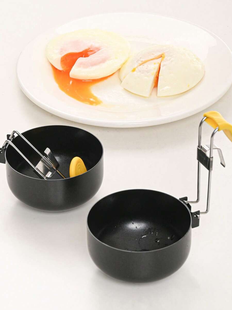 Foldable Clip-On Non-Stick Round Soft-Boiled Egg Mold Poached Egg Mould ...
