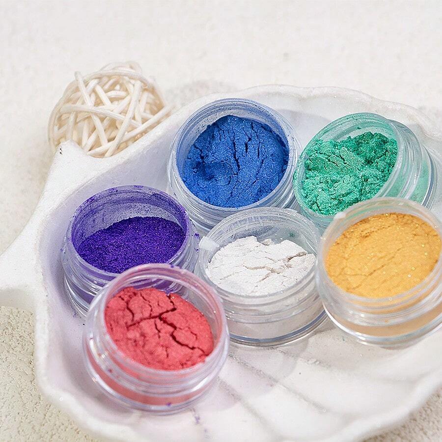 6 Shades Pearlescent Powder Set | Aurora Mica Pearl Pigment ...
