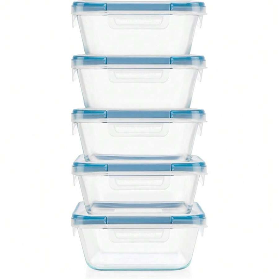 Snapware Total Solutions (5-Pack, 4 Cup) Glass Food Storage Containers ...