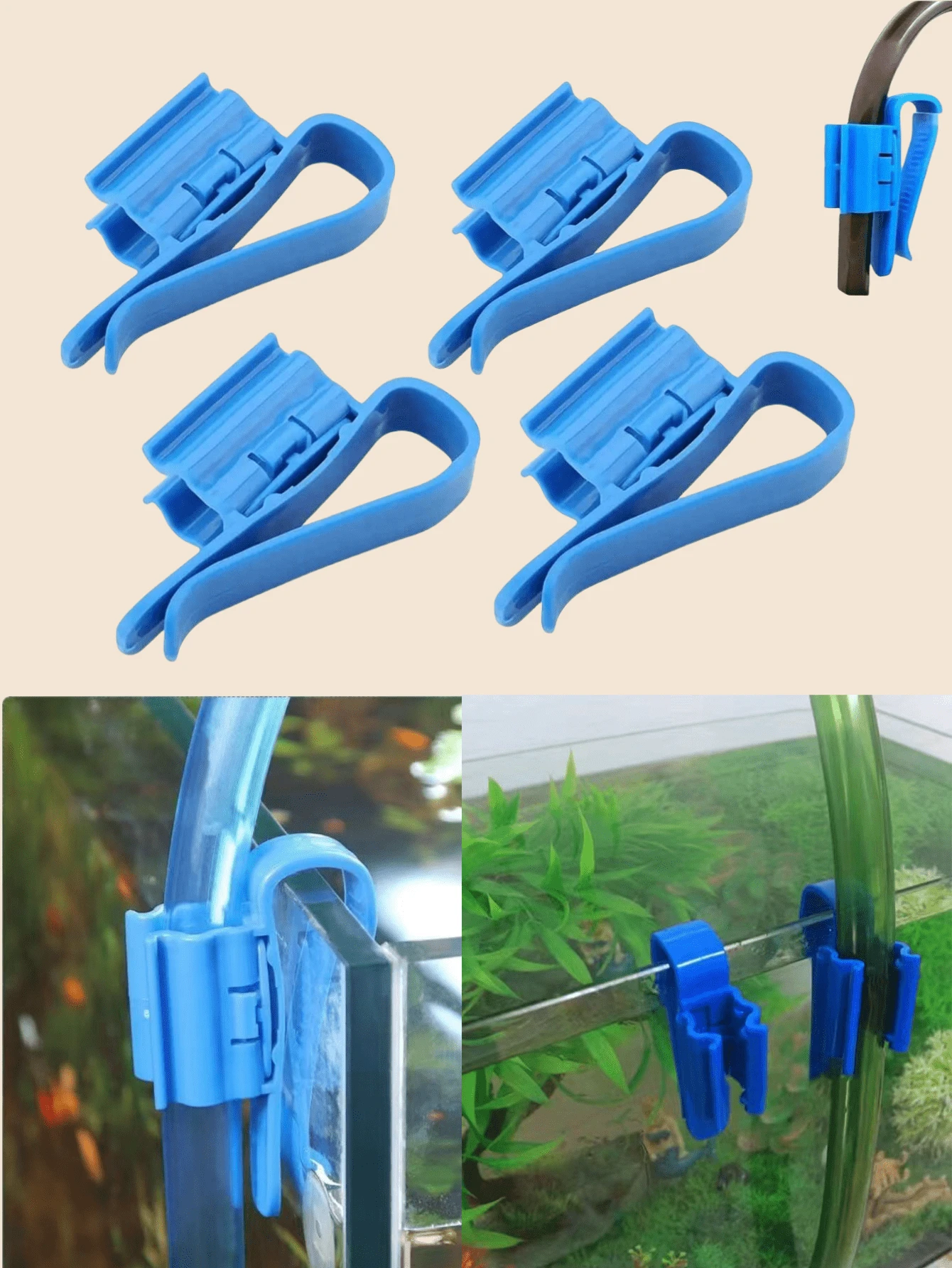 4pcs Aquarium Hose Clamp Soft Pipe Bracket ABS Solid Filter And Hose ...