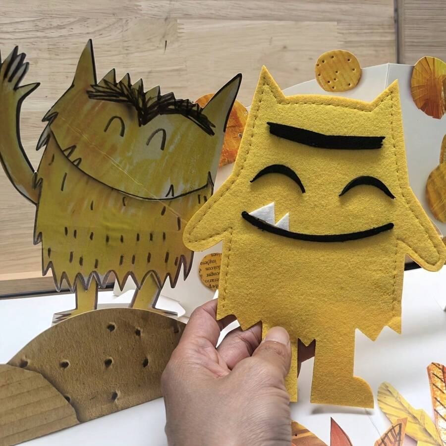 Felt Emotion Monster Hand Puppets, Props For English Storybooks, Color ...