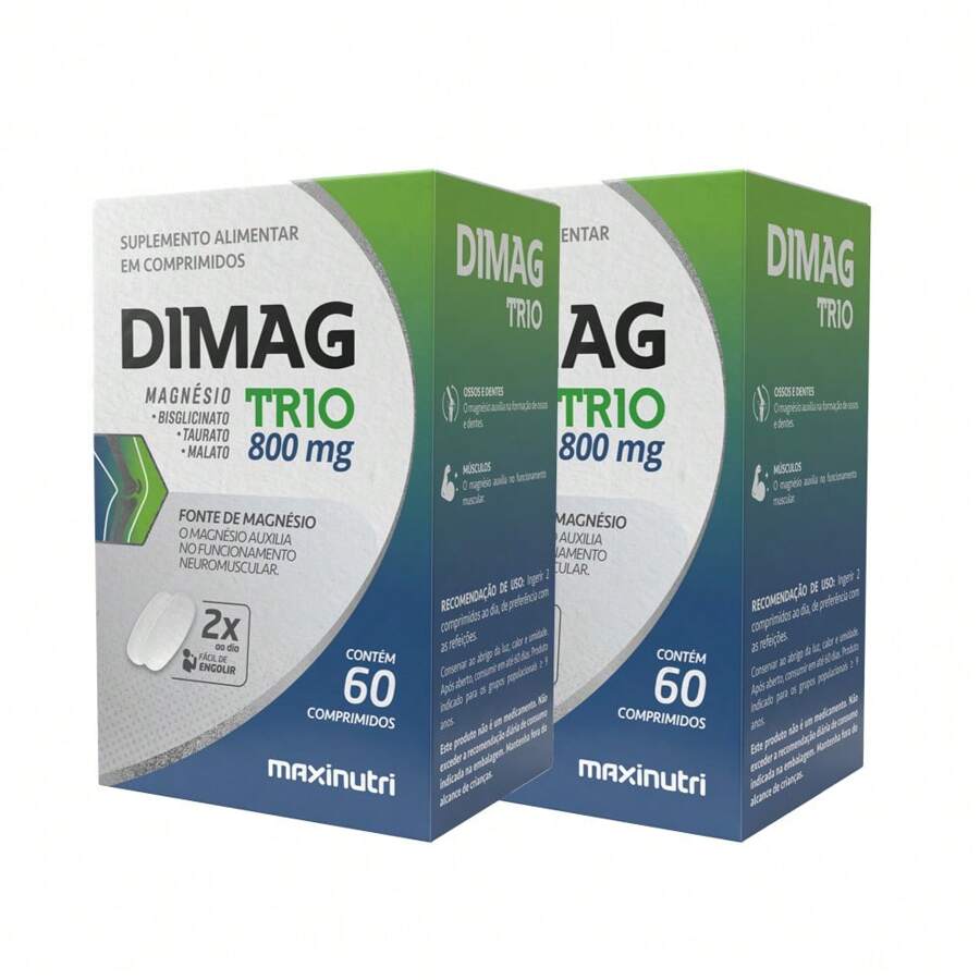 Kit 2 Dimag Trio Magnésio Bisglicinato Taurato e Malato 60 Caps Maxinutri | SHEIN Brasil