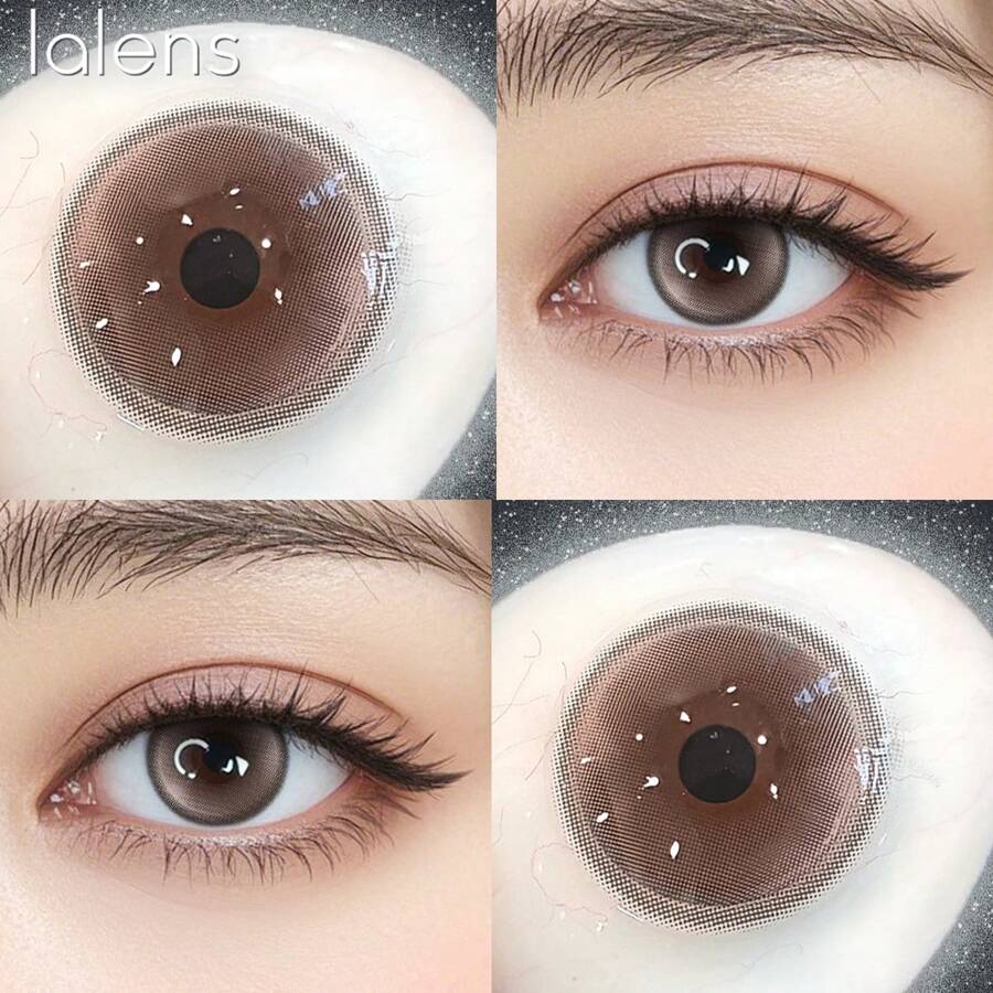 Lentilles de contact colorées bleues Birkin Lalens pour yeux noirs, 2 ...