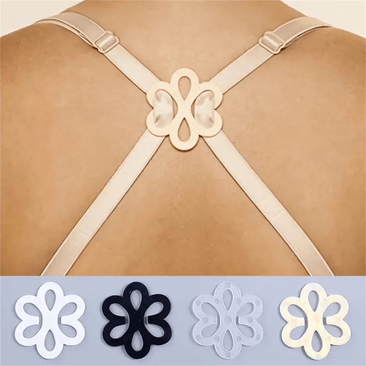 16pcs Floral Non-Slip Bra Strap Adjuster, Invisible Criss-Cross Back ...