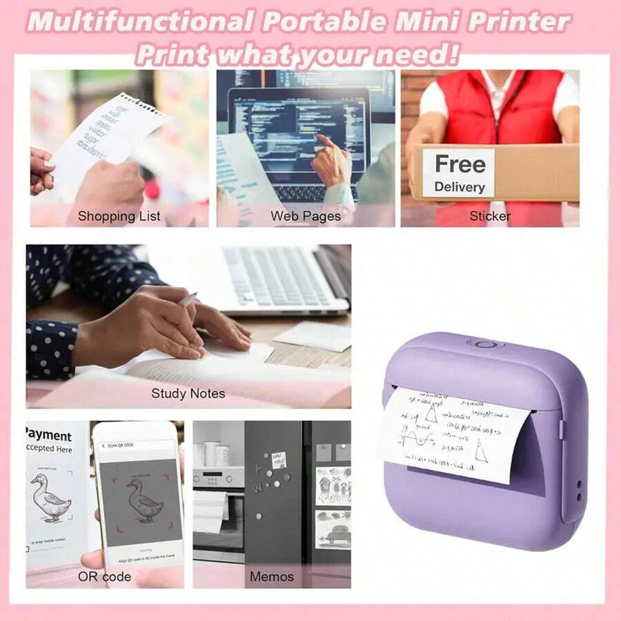 New Multifunctional Mini Portable Thermal Wireless Pocket Printer ...