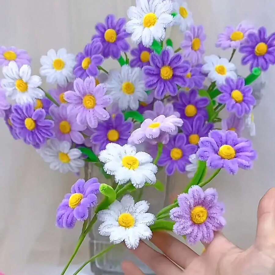Boho Daisy Bouquet Pipe Cleaner Crafts Kit - 272 Pcs Pipe Cleaner ...