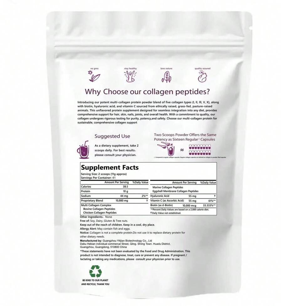 Multi Collagen Peptides Powder Hydrolyzed Protein Peptides With ...