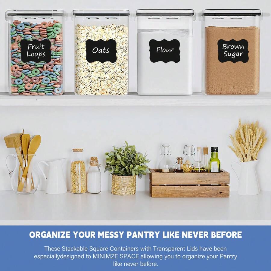 THELIFE 2/3pcs Large Food Storage Containers 5.2L / 176oz, Plastic ...