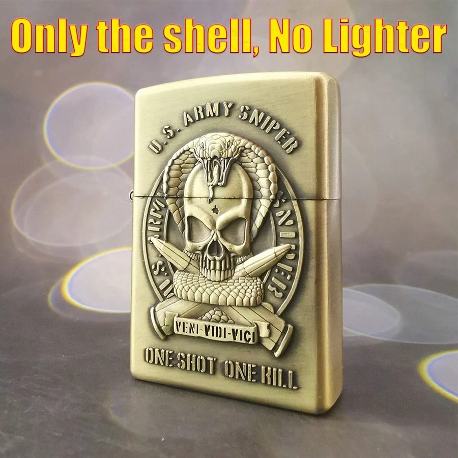 Retro Kerosene Lighter Shell With 3D Relief Skull Design For ZP Lighter ...