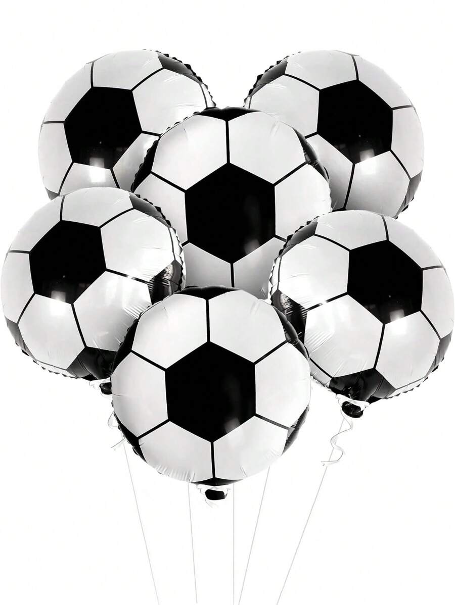 5pcs Black & White Football Foil Balloon, Suitable For Sports Theme ...