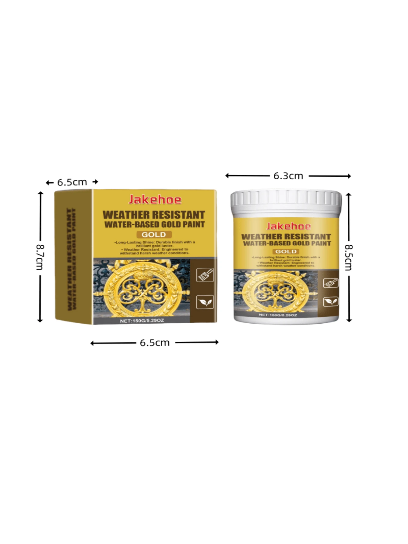 150g Weather Resistant Water-Based Gold Paint Metal Paint Weather ...