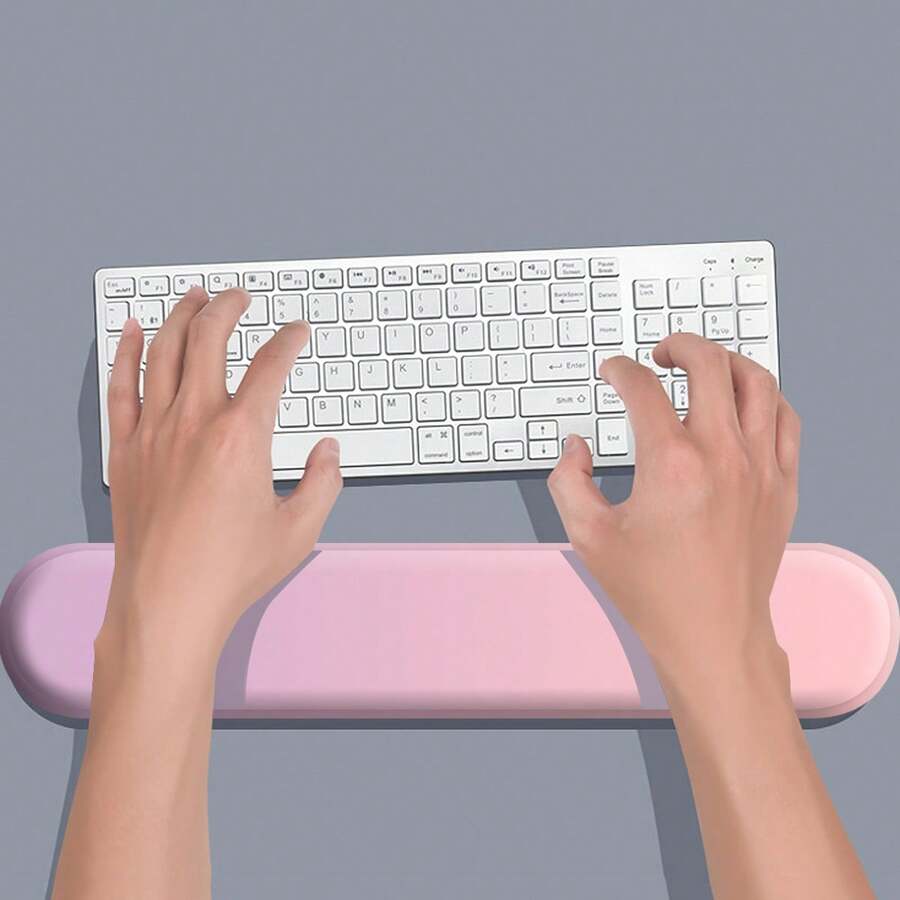 1 Pc Fashion Gradient Color Keyboard Wrist Rest Pad, Memory Foam, Milk ...