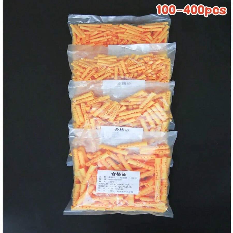 100-400pcs Ribbed Plastic Expansion Pipe M6 M8 M10 Rubber Plug Plastic ...