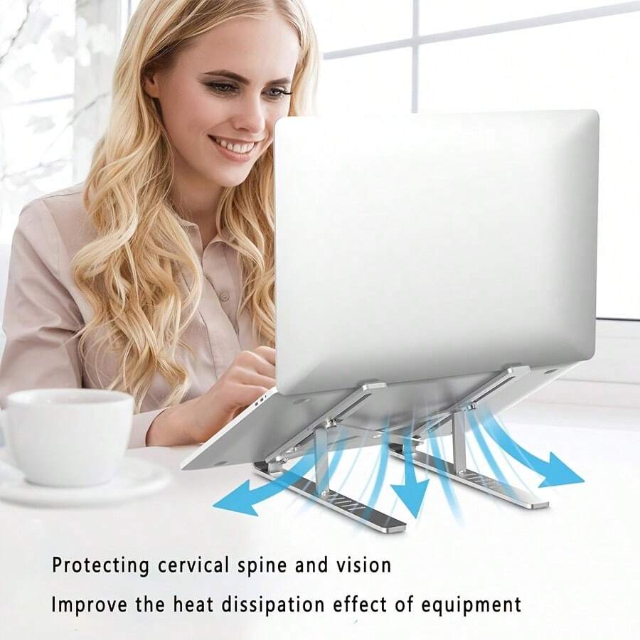Aluminum Alloy Dual Cooling Gaming Laptop Stand - 7 Adjustable Angles ...