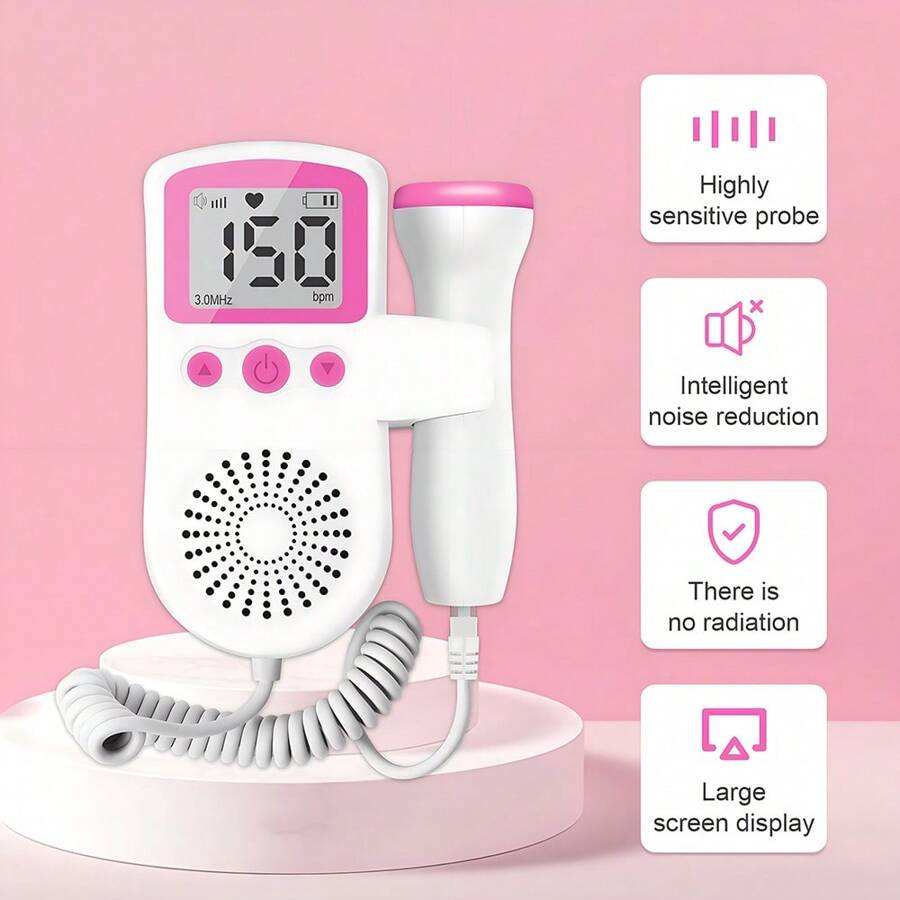 3MHz Ultrasound Baby Heart Rate Detector Pregnant Ultrasonic Baby ...