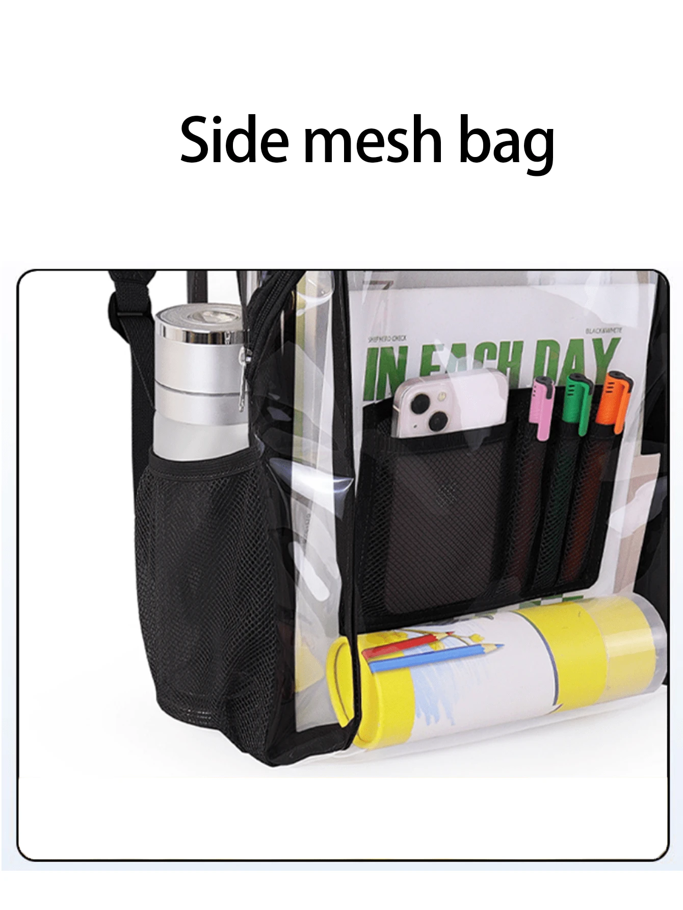 1 Piece PVC Clear Backpack Heavy Duty - Extra Large Clear Book Bag With ...