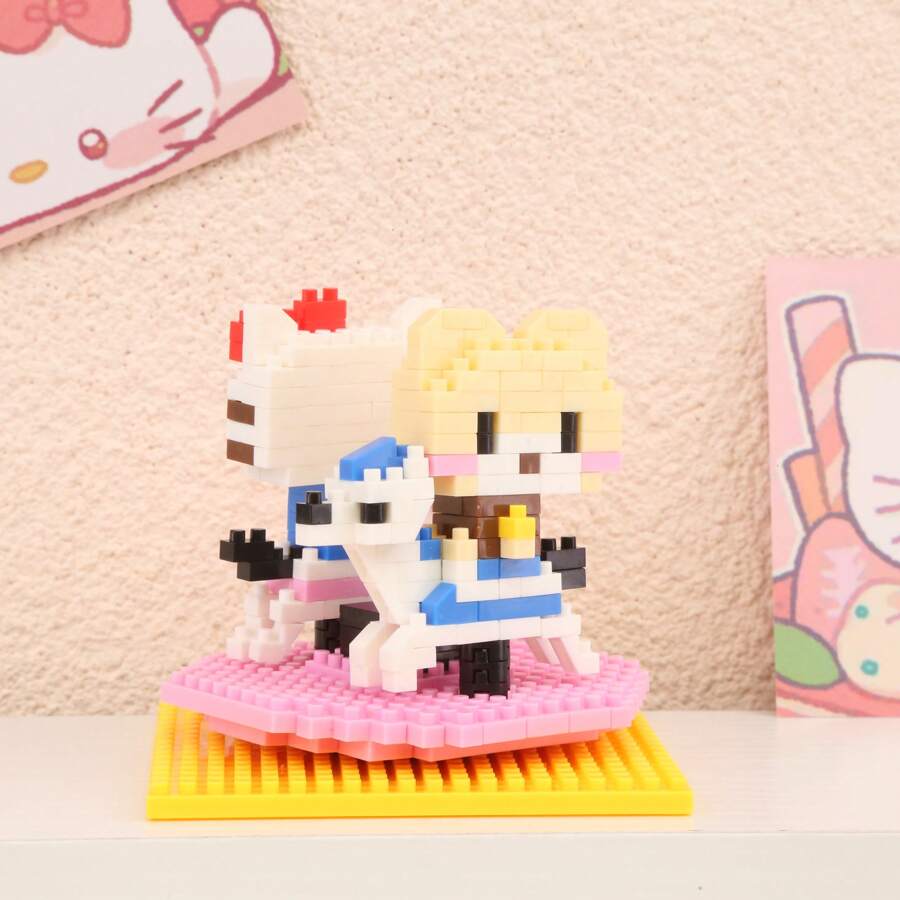 Sanrio 1200PCS Sanrio Building Blocks Hello Kitty Swing Windmill Ferris ...