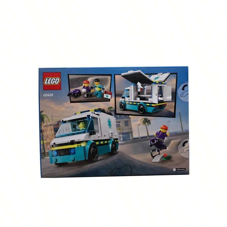 LEGO Lego 60451 חירום אמבולנס סיטי סדרה 2025 צעצוע אבן בניין חינוכי חדש ...