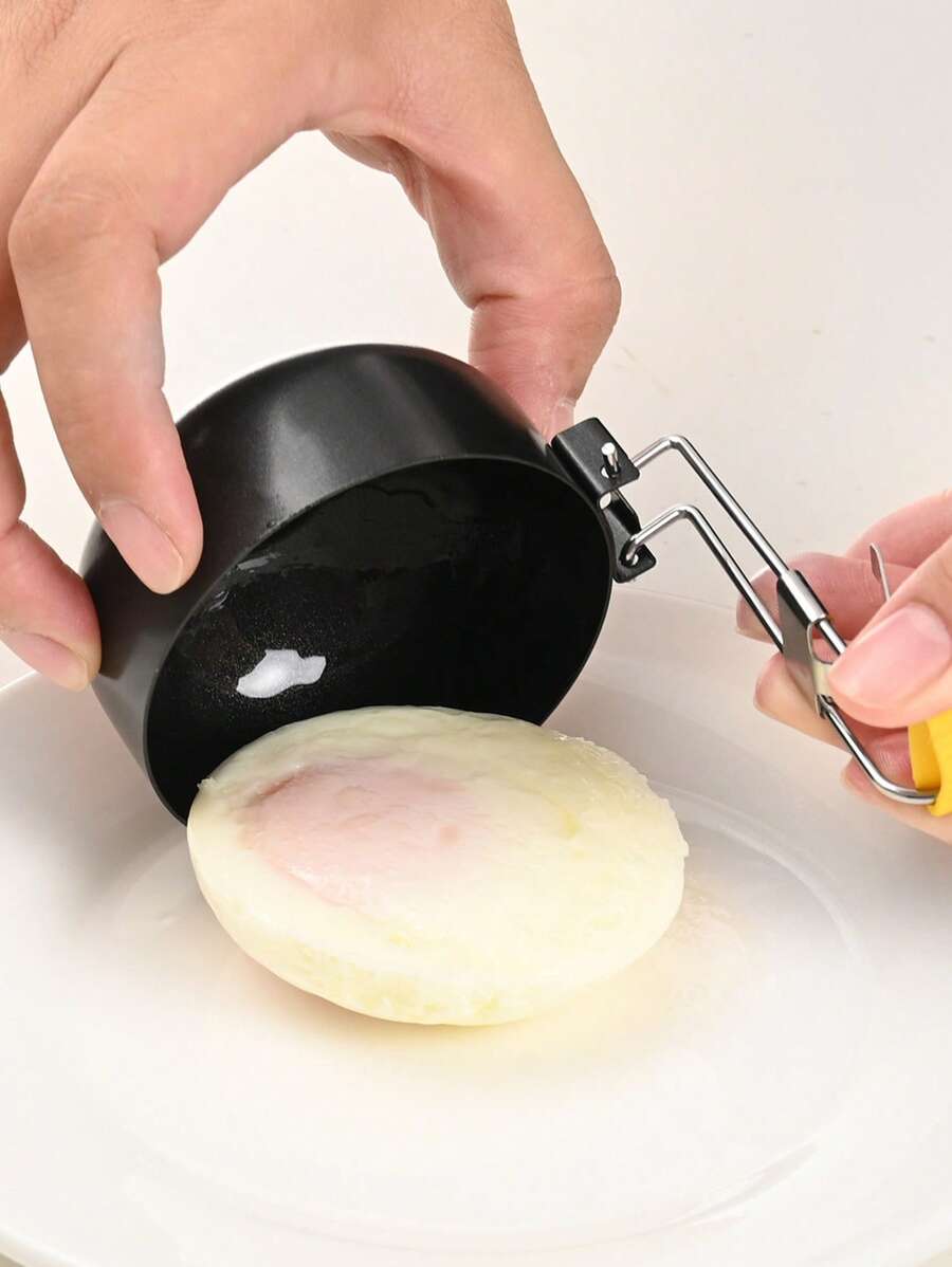 Foldable Clip-On Non-Stick Round Soft-Boiled Egg Mold Poached Egg Mould ...