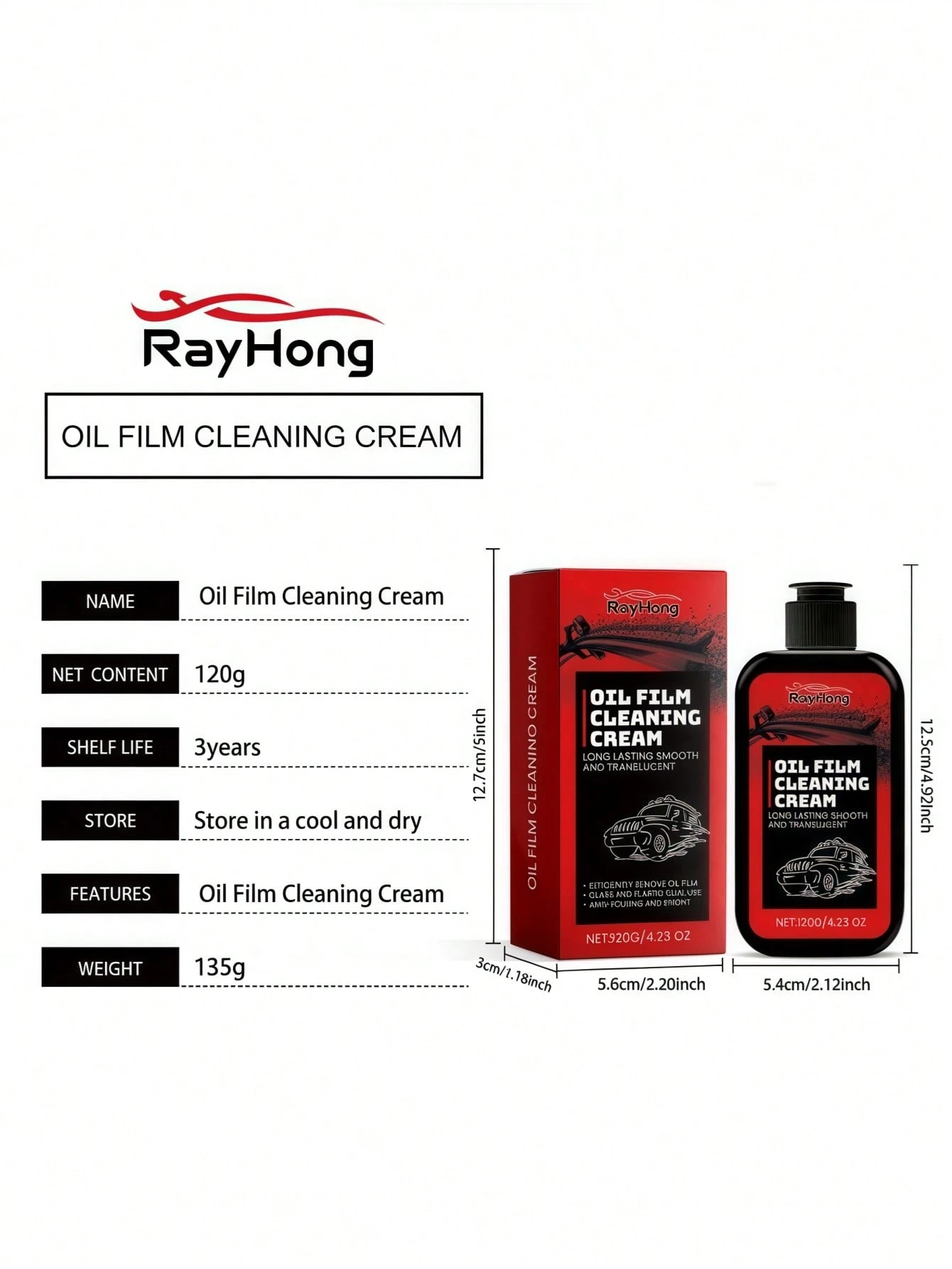 rayhong Pasta para limpiar vidrios de automóvil - Limpia eficazmente las manchas y la grasa del ...