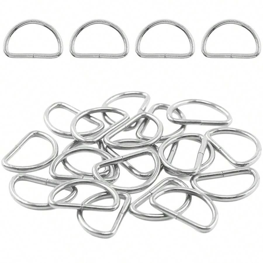 50pcs 1-Inch Metal D-Rings, Seamless D-Rings For Crafts, Dog Collars ...