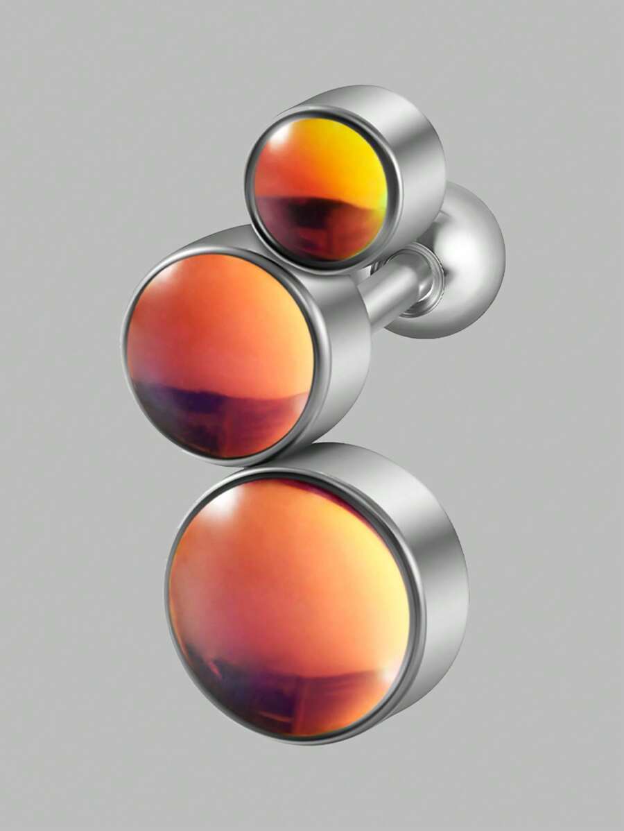 1PC Shiny 316L Stainless Steel Flash Film Ear Tragus Cartilage Earrings ...