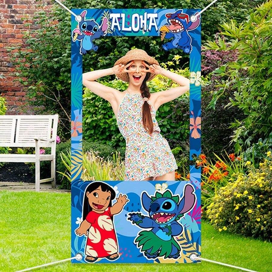 Disney Stitch Party Decoration Stitch Theme Party Photo Prop Backdrop ...