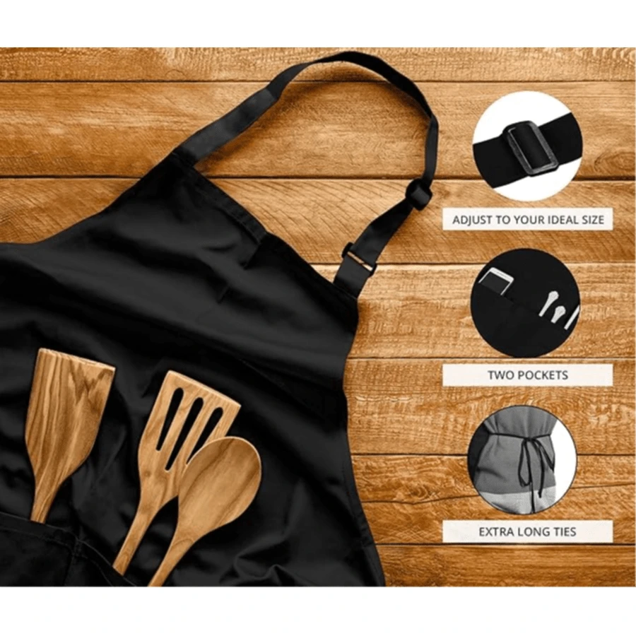 10 Pcs Bib Apron, Adjustable With 2 Pockets, Water And Oil Resistant ...