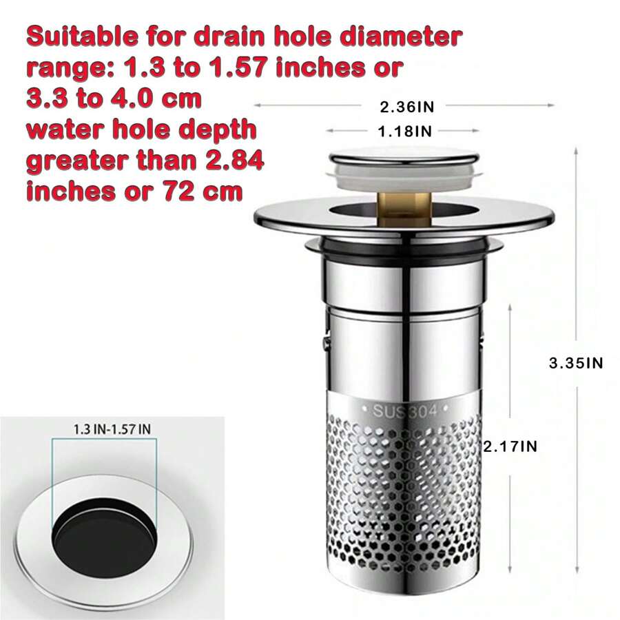 Bathroom Sink Drain Strainer, Retractable Bathroom Sink Drain Filter ...