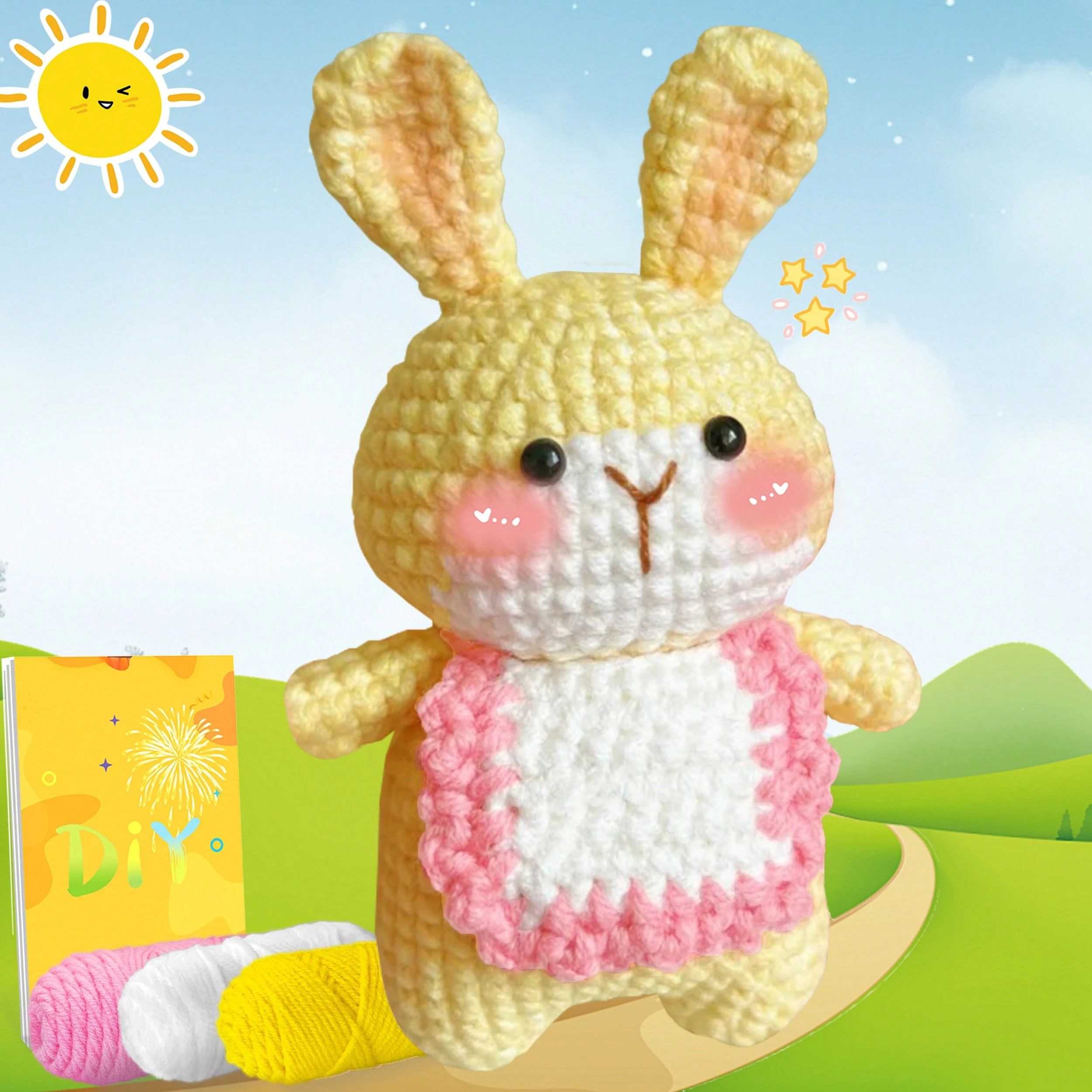 DIY Rabbit Crochet Kit For Beginners, Amigurumi Stuffed Animals - Gift ...