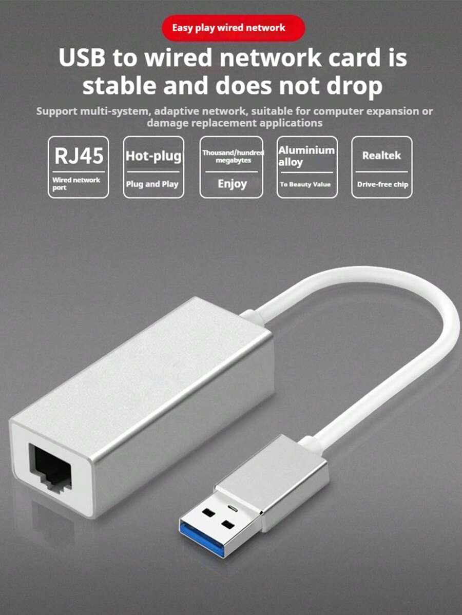 USB To Ethernet Adapter, Gigabit RJ45 LAN Network Converter, USB 3.0 To ...