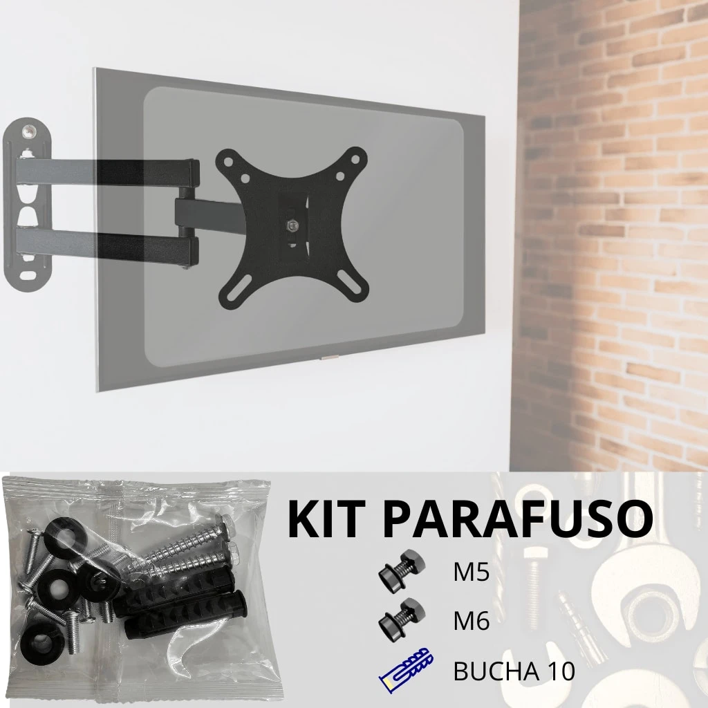 Suporte para Tv Articulado Tv Monitor Led Lcd Plasma 10 15 20 22 26 ...