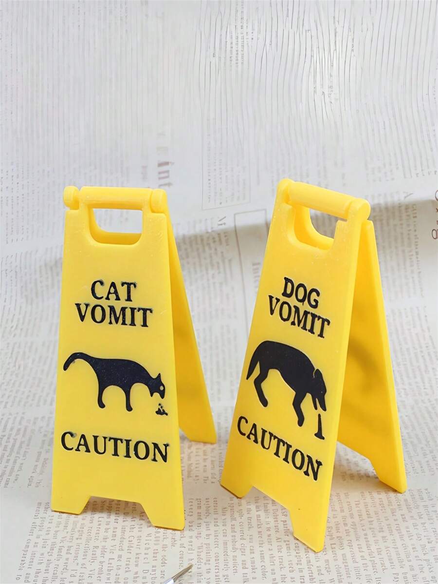 Cat Vomit Sign, Pet Vomit Warning Plate, Dog Vomit Indicator Sign ...