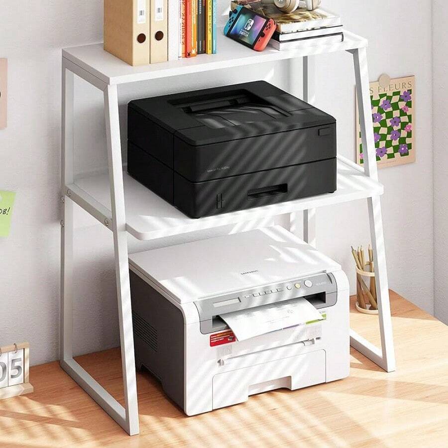 3 Tier Desk Shelf For Top Of Desk, Large Printer Stands Office ...