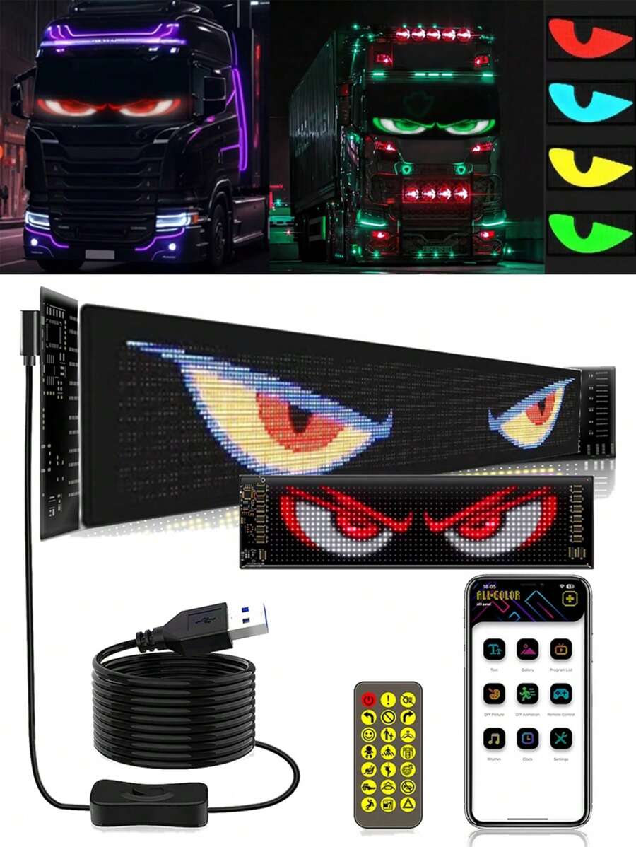 Auto Demon Eye-lichten, vrachtwagen LED-ogen, LED-display ...